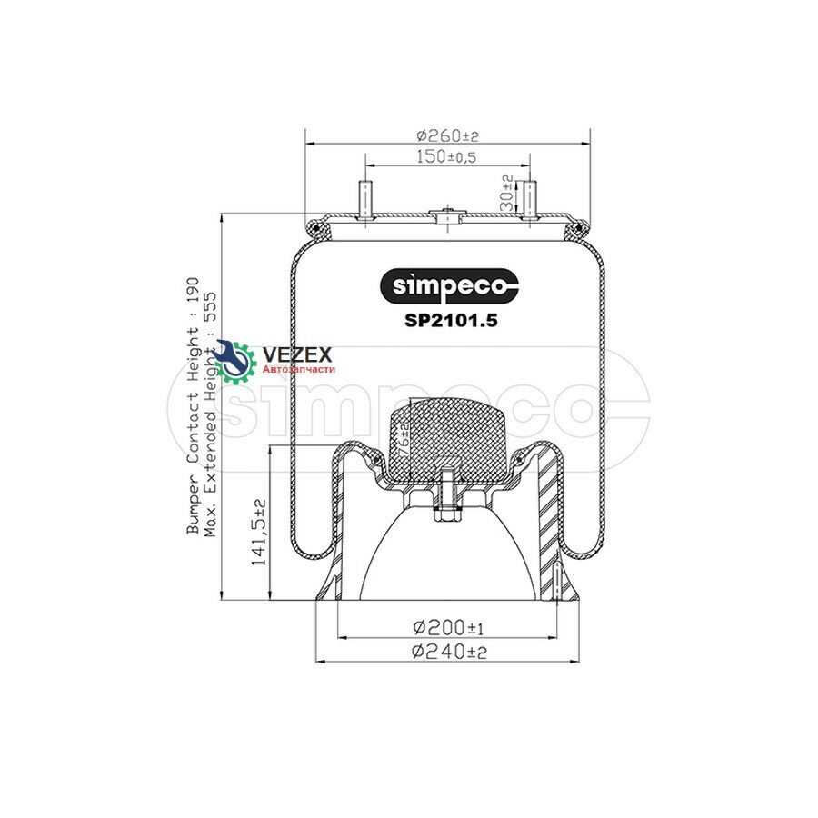 SIMPECO SP2101.5013 Подушка пневматическая