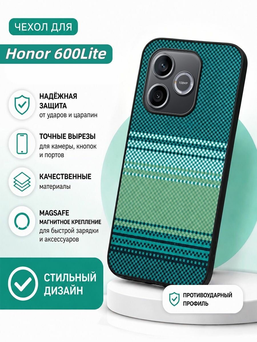 Магнитный кожаный чехол для Honor 600 Lite / Хонор 600 Лайт , текстура кевлара