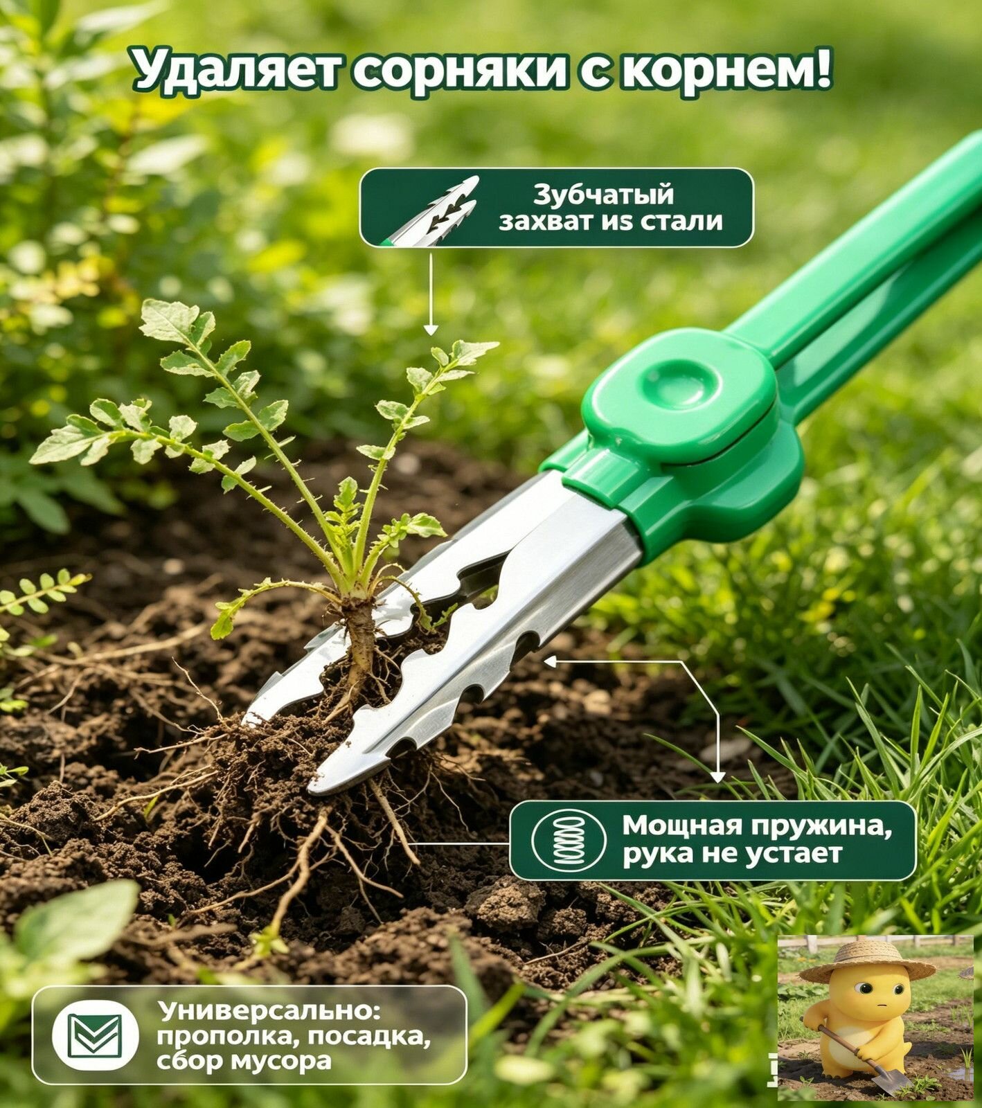 Корнеудалитель, рукоятьПластик, 5.1 см