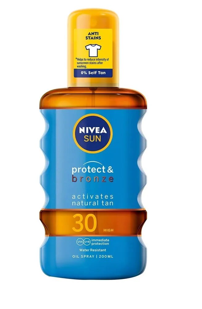 NIVEA Sun SPF30 Солнцезащитный спрей для защиты и загара (200 мл)
