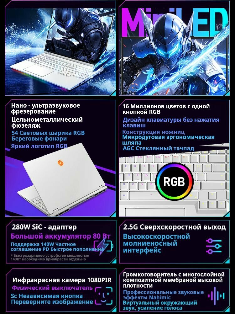 Игровой ноутбук MECHREVO YaoShi 16UltraMINI, U9-275HX, RTX5070Ti, 16ГБ/1ТБ, Русская раскладка — фото 1