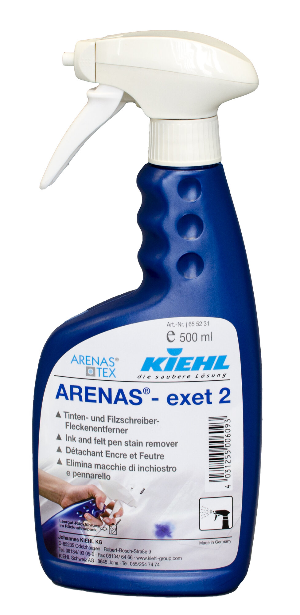 Пятновыводитель следов чернил и фломастера ARENAS-exet 2 Kiehl, 500 мл