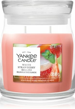 Свеча Yankee Candle White Strawberry Bellini, белый, 368 г