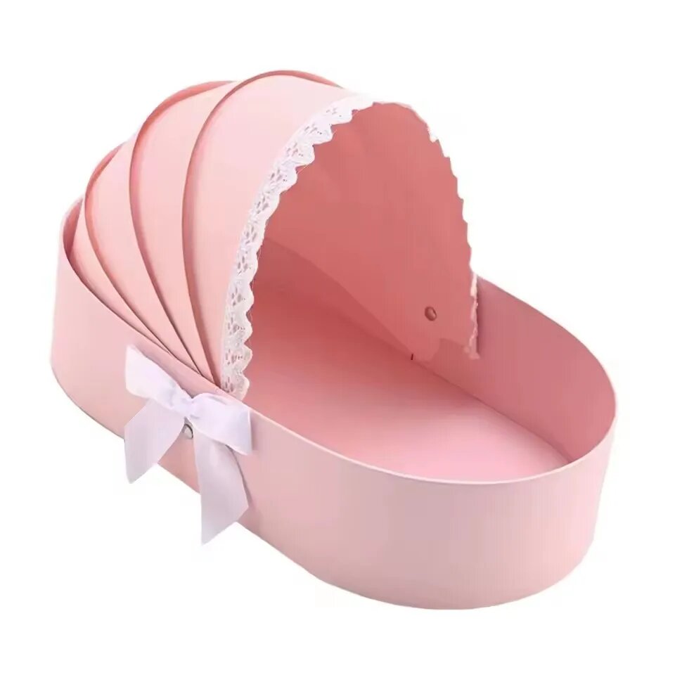 Подарочная коробка-люлька для цветов Розовый, Pink Box