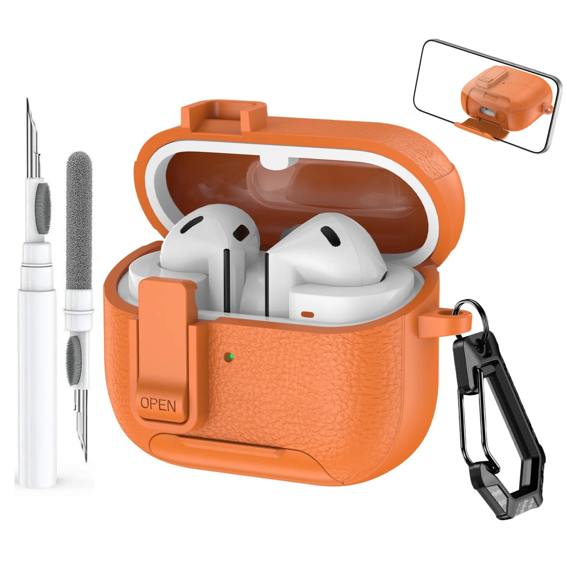 Чехол для Samsung Galaxy Buds 3 FE/Buds 3 Pro/Buds 3 из TPU For Galaxy Buds 3Pro, Orange with Pen