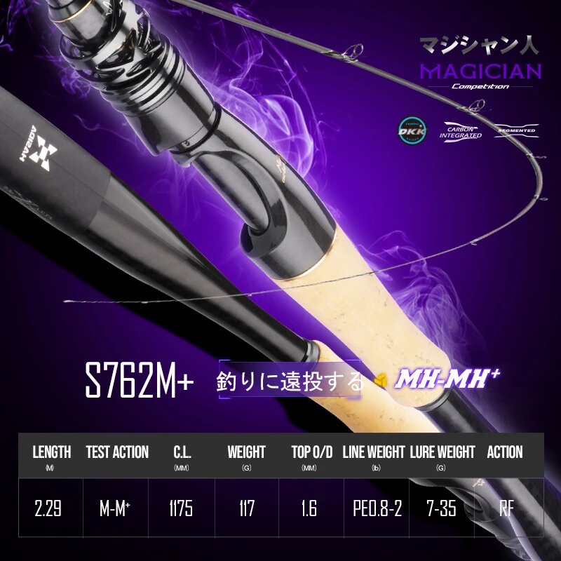 Удочка HASIDA Magician Toray из углерода 46T+T1100G S762M
