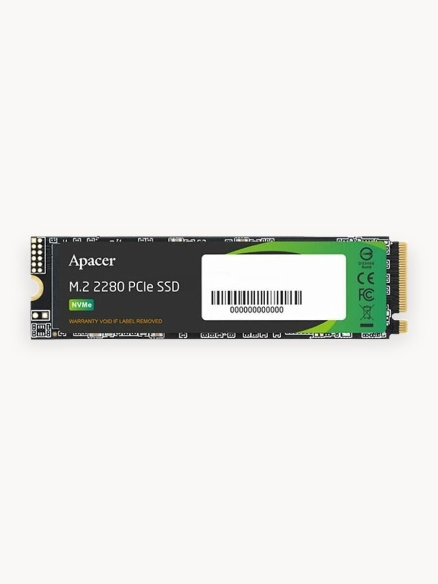 SSD Apacer AS2280AP512GAS2280P4X-1, 512ГБ, форм-фактор M.2, интерфейс PCI-E
