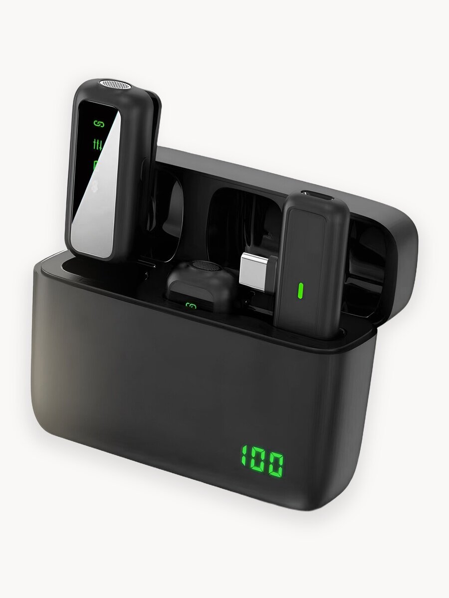 Петличный беспроводной микрофон для Iphone и Android 2шт