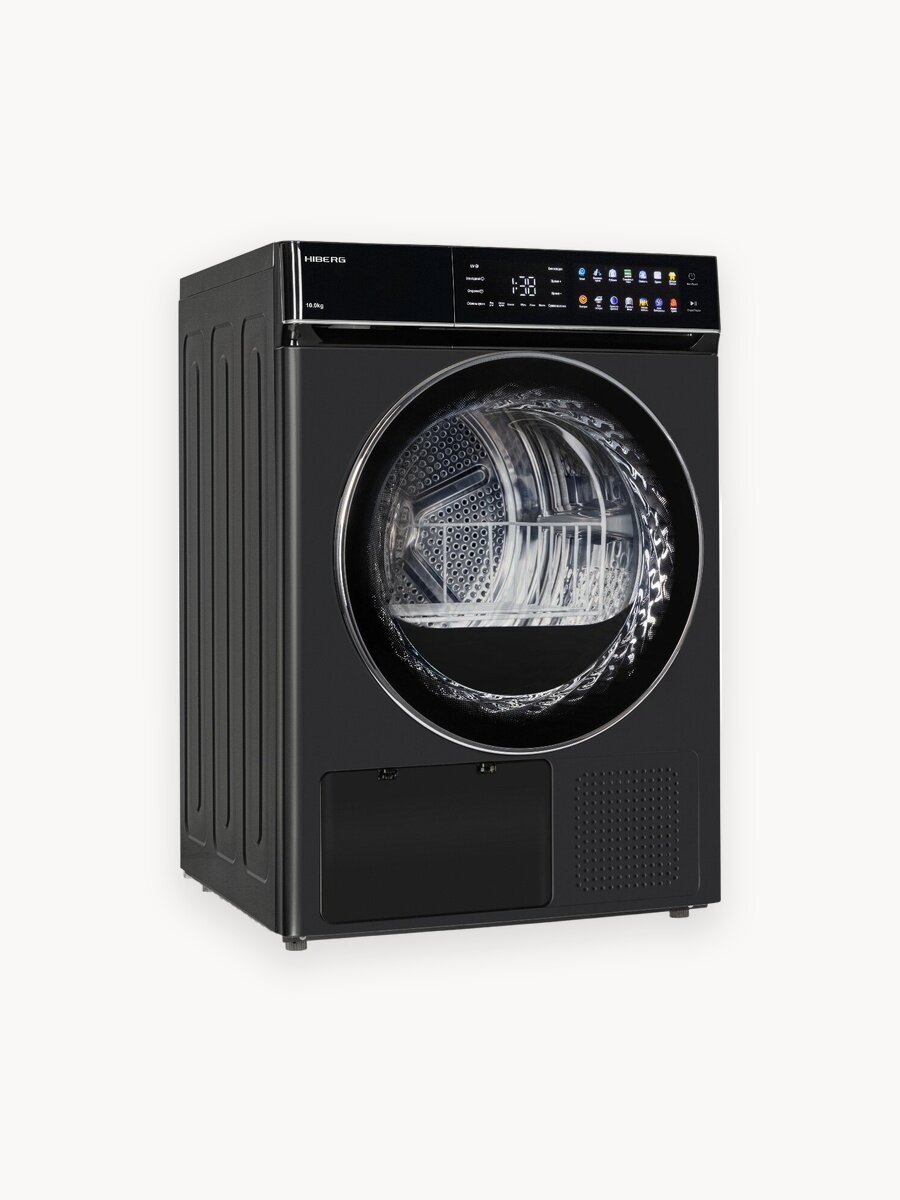 Сушильная машина для белья HIBERG HDQ11 - 10 B с тепловым насосом, черная