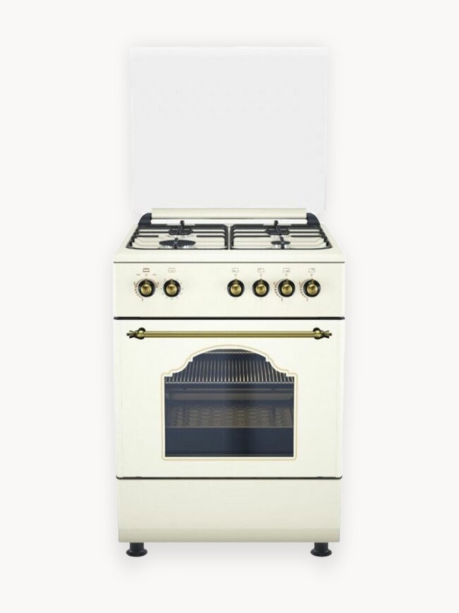 Газовая плита De luxe 606040.24г 006 60 см, 64 л, 4 конфорки, бежевый