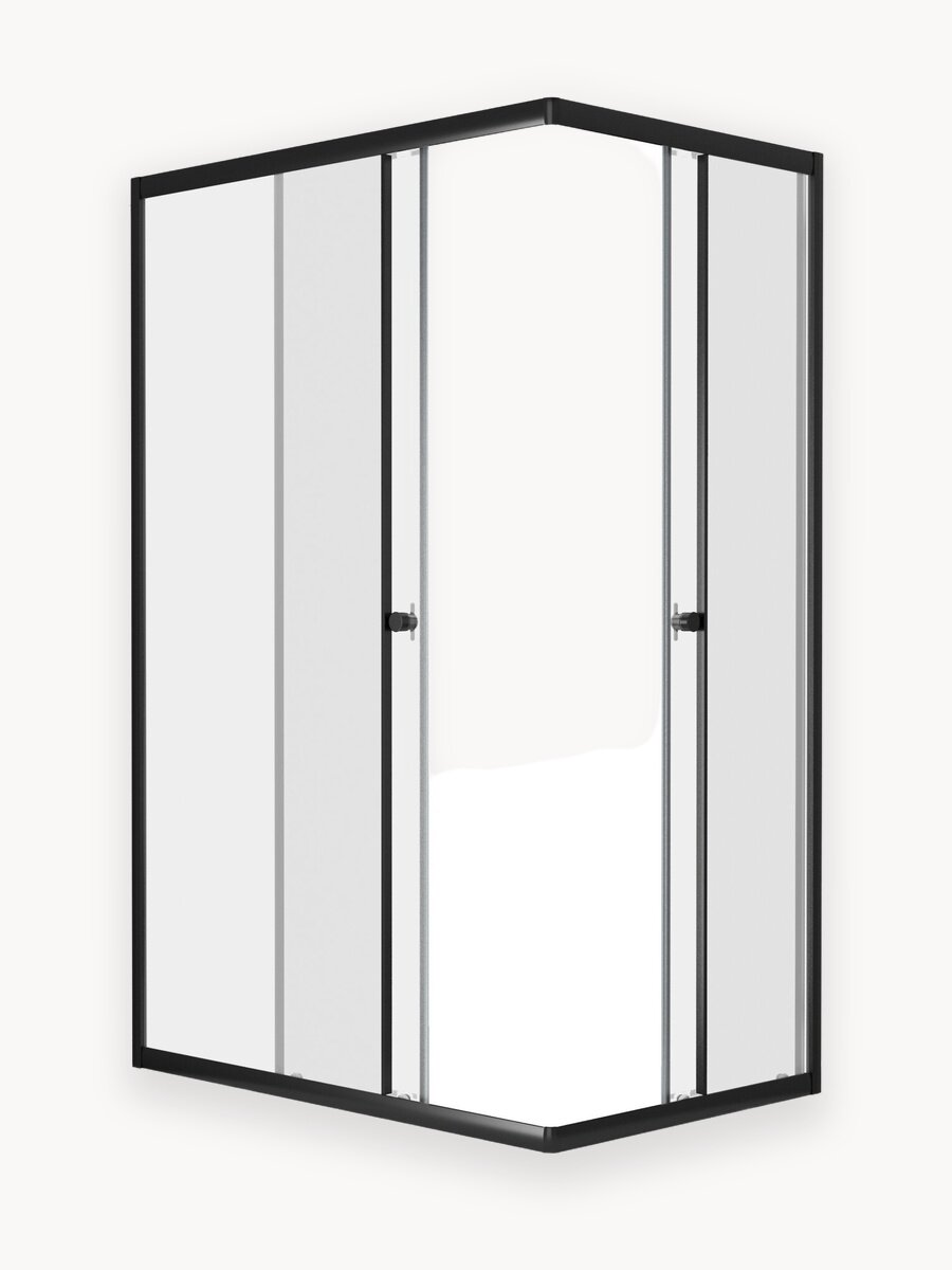 Душевое ограждение Homsly, черное, прямоугольное 120*80 см, коллекция Basic, 4H-015-BS12-BSC