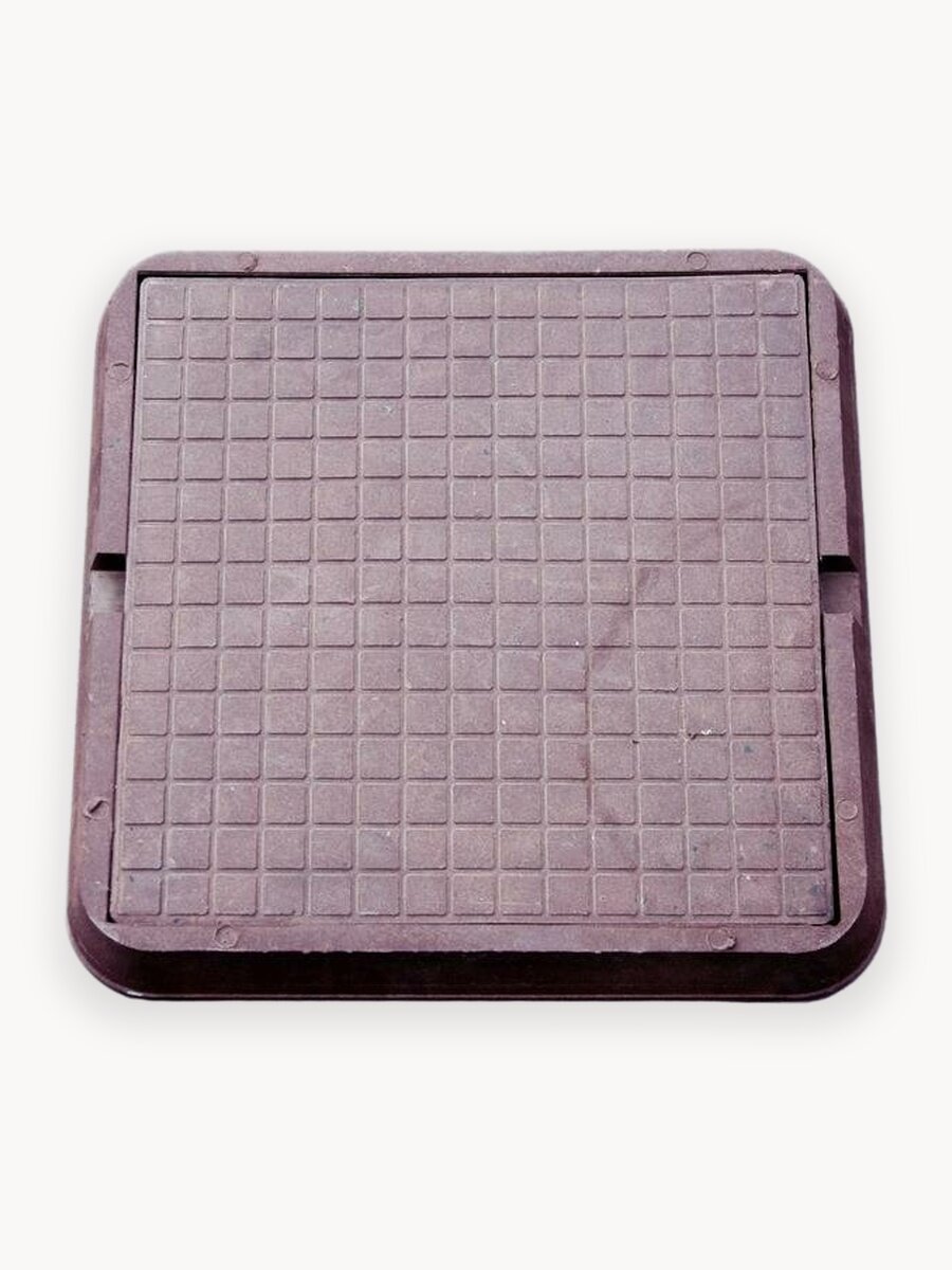 Люк для колодца полимер-композит, квадратный С 530х530 мм, коричневый