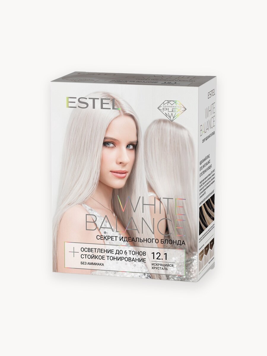 Набор для осветления и тонирования волос ESTEL White Balance 12.1 искрящийся хрусталь 270+60+20 мл