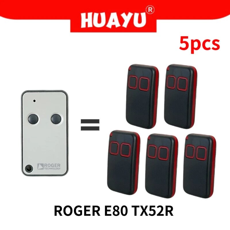 Копированый пульт дистанционного управления ROGER Technology 433.92МГц для ворот черный 5PCS