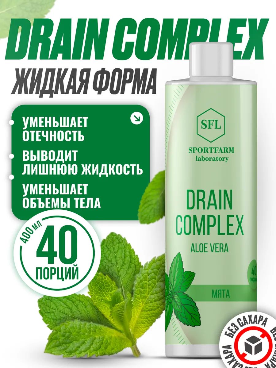 Дренажный напиток детокс для похудения со вкусом мята и лайм, 400 мл