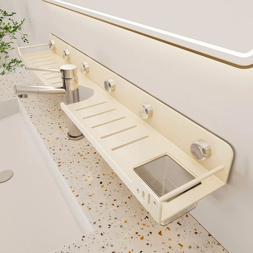 Настенные полки для ванной из ПВХ, 40 или 50 см 50cm, Beige