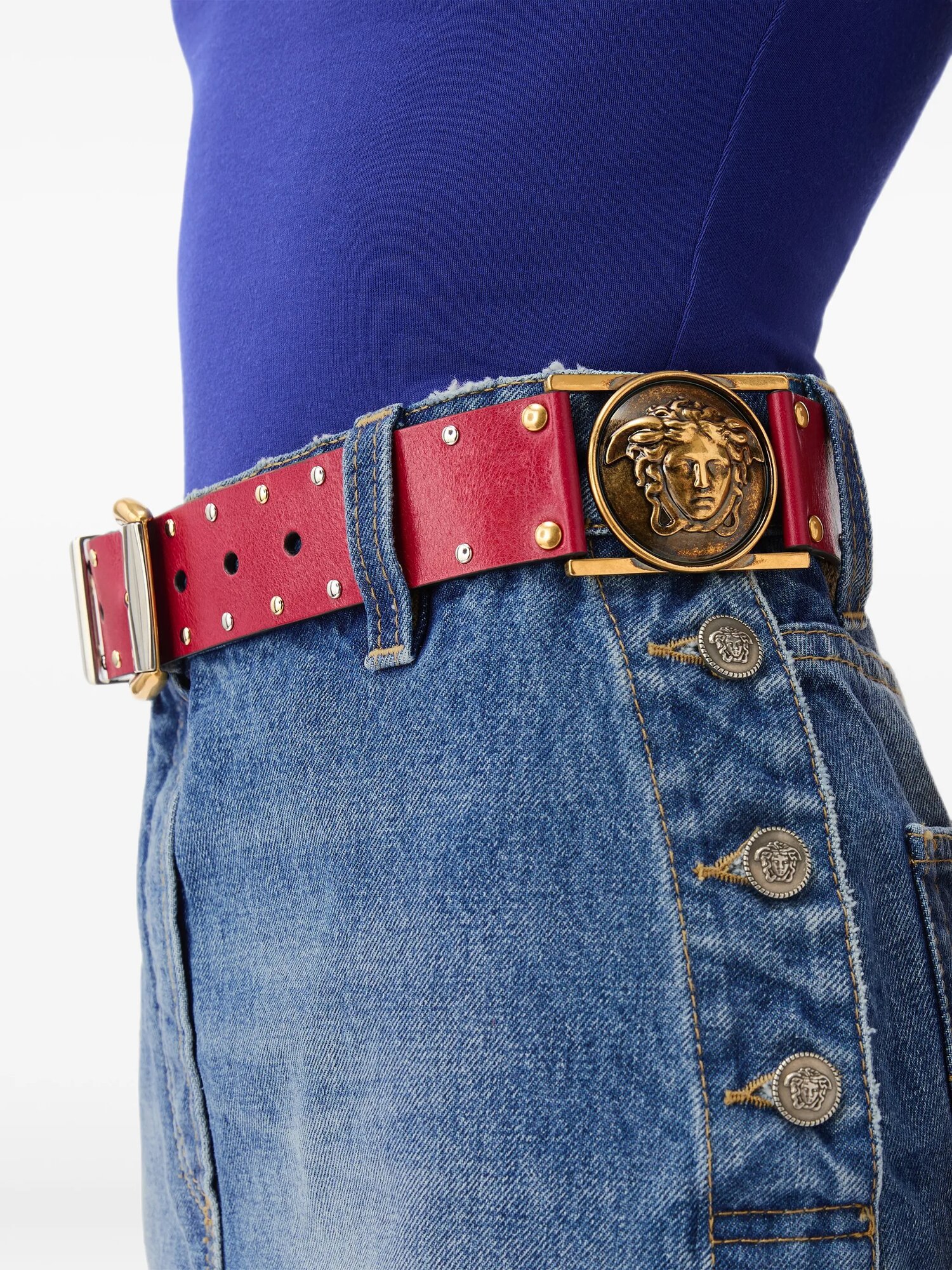 Юбка Versace Denim mini skirt, размер 38, синий — фото 1