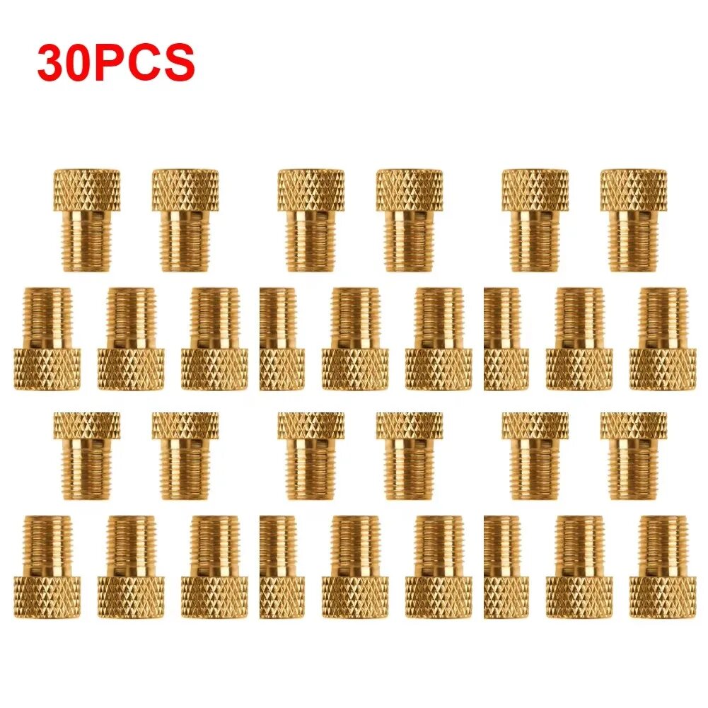Адаптеры Presta на Schrader, латунные, золотистые, 30pcs