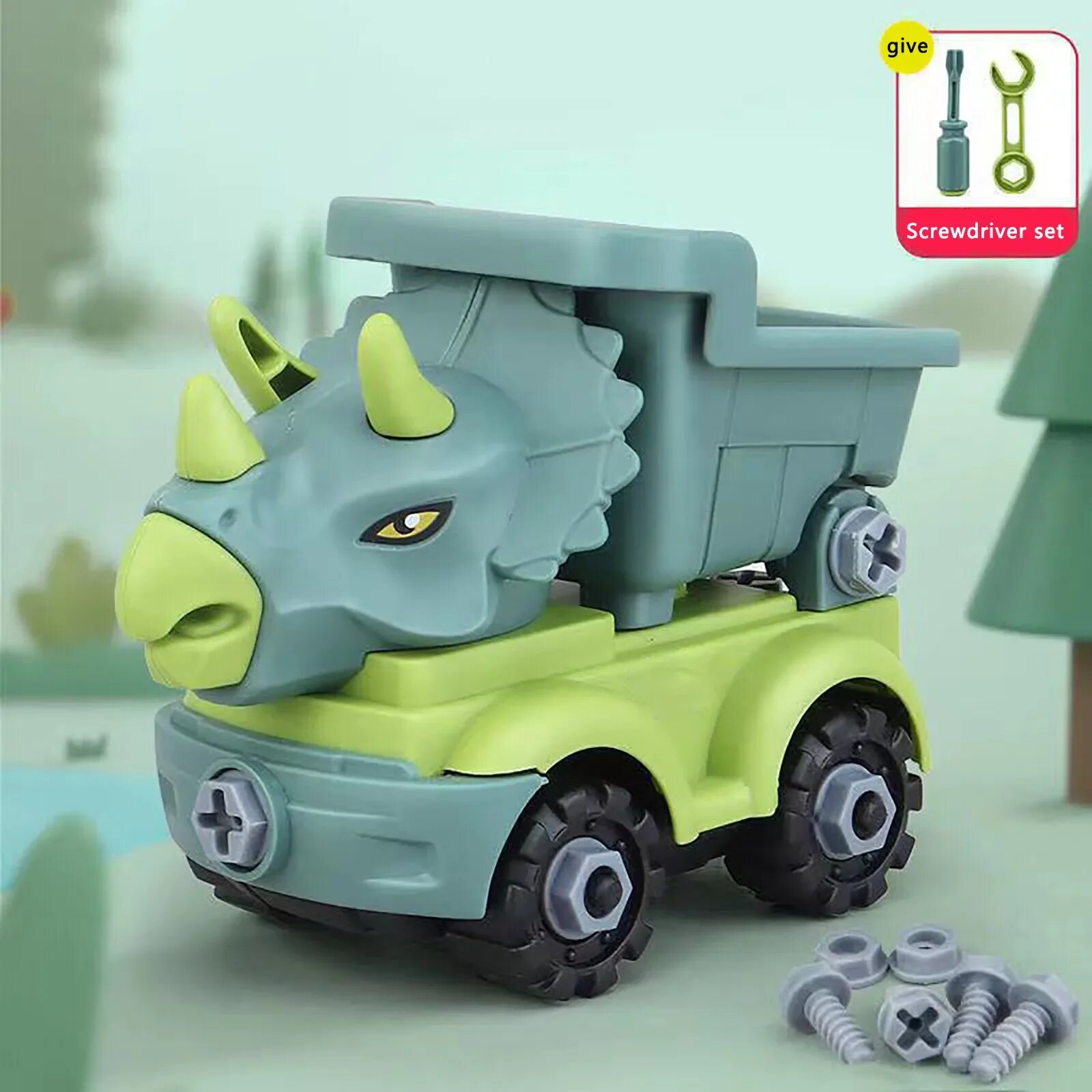 Игрушечный грузовик-экскаватор из пластика 4