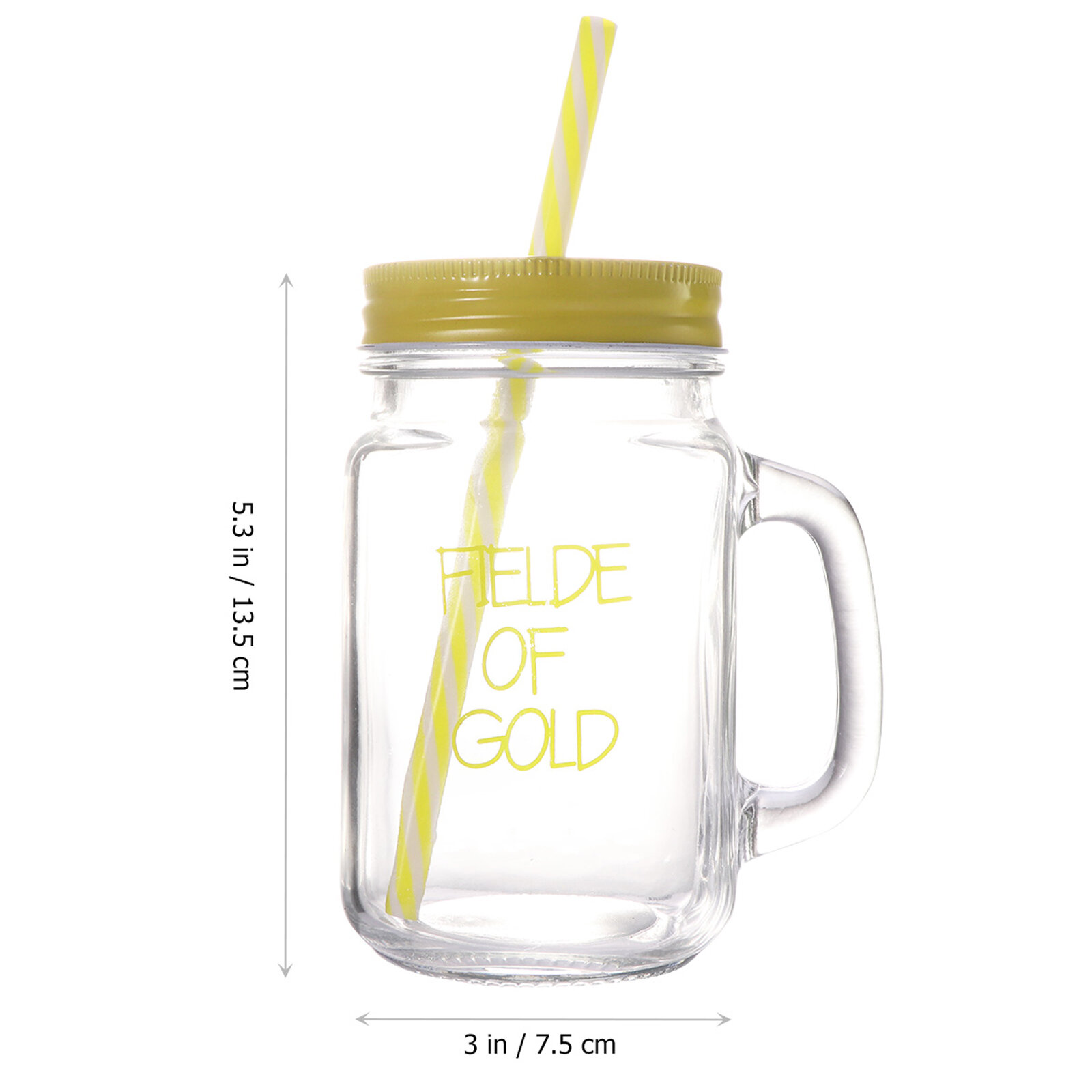 Стакан Соломка 500ML С Крышкой Для Лета Переносной Сок С Transparent 7.00X7.00X13.50CM