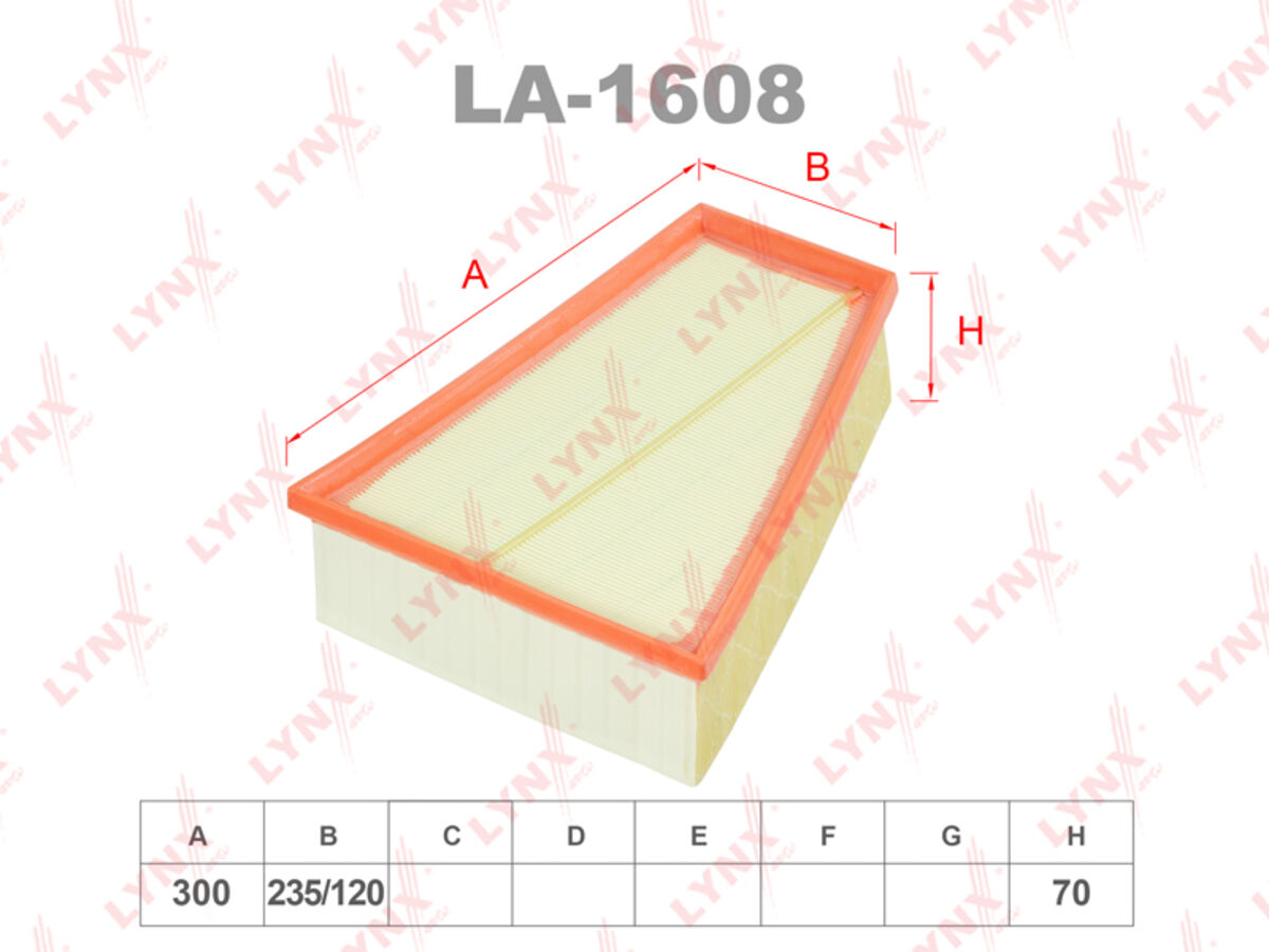 La-1608 Фильтр Воздушный Lynxauto (LYNX LA-1608)