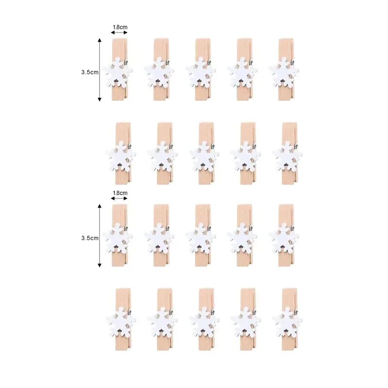 Деревянные рождественские прищепки 10/30 шт. 20pcs F