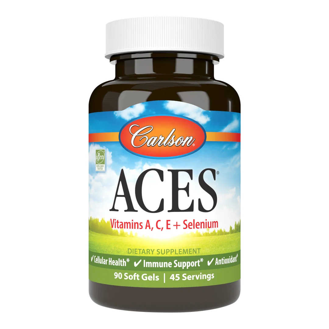 Carlson, ACES, Комплекс витаминов A, C, E и селена, 90 мягких капсул.