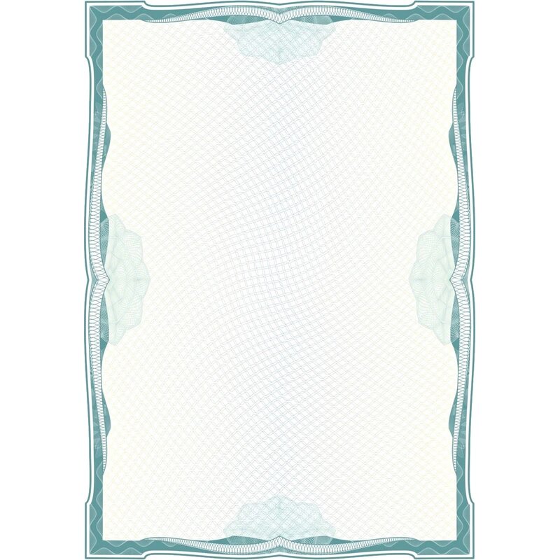 Сертификат-бумага А4  Attache зеленая рамка с водяными знаками, 50шт/уп