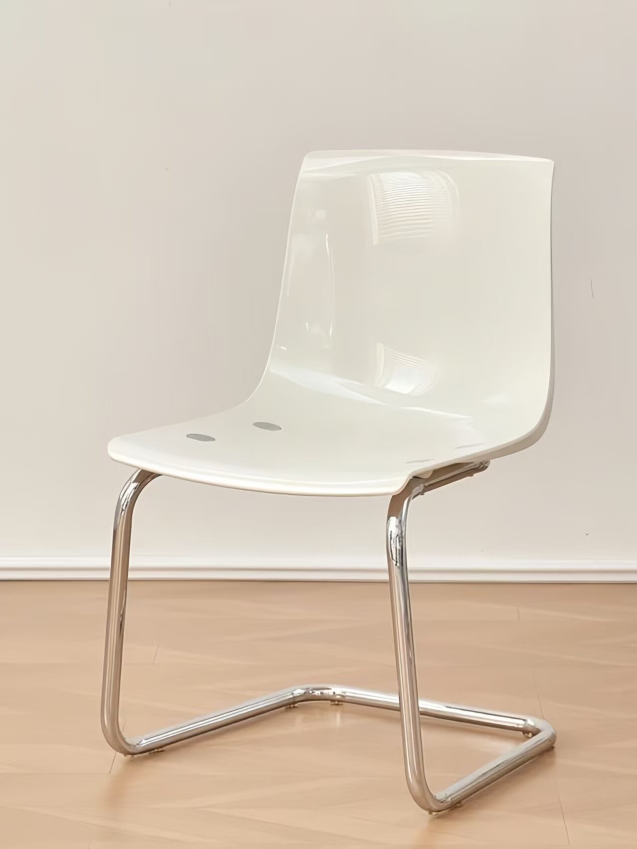 Стул обеденный, акрил, офисный, без подлокотников, прозрачный, белый, 51х52х84 см