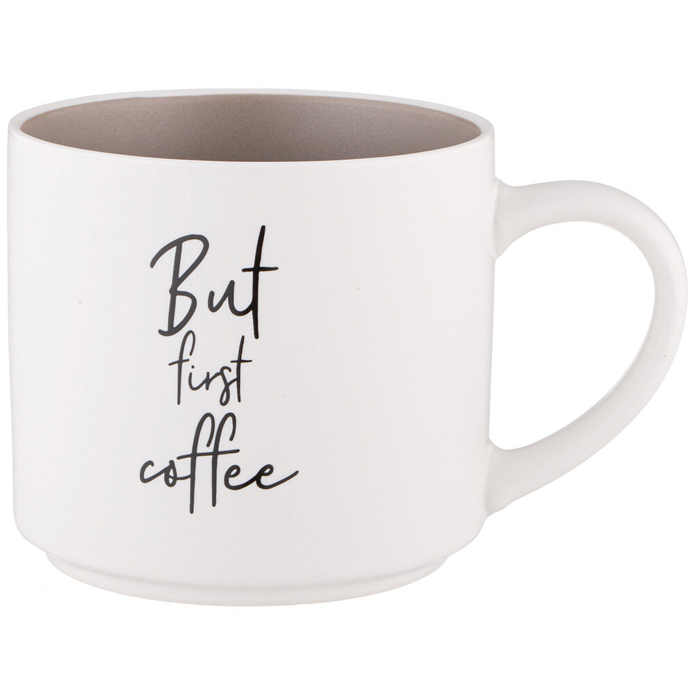 Кружка 260-980 кофемания but first coffee 470 мл