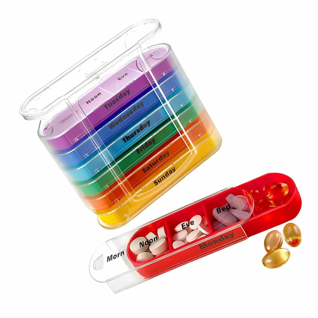 Коробка для таблеток пищевого качества из прозрачной цветной сетки в виде ракушки, 28 коробок для таблеток в виде сетки, 7 дней в неделю