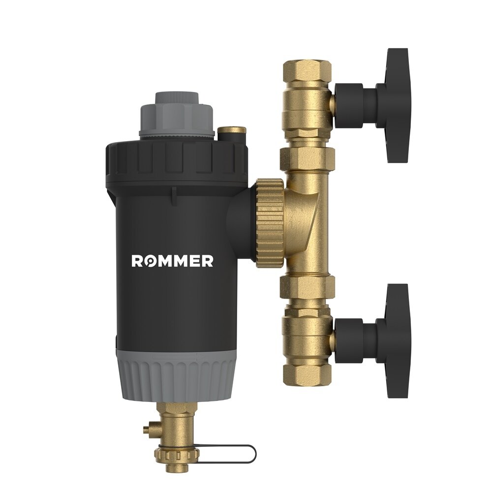 Грязеуловитель ROMMER RFW-0081 - 3/4" (ВР/ВР, PN10, Tmax100°C, композитный корпус, с самоочисткой)