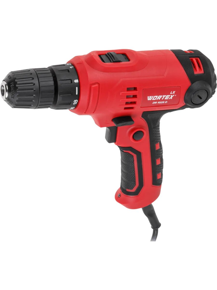 Дрель-шуруповерт сетевая WORTEX LX DR 1025 D, мощность 400 Вт, кабель 4 метра (1335878)