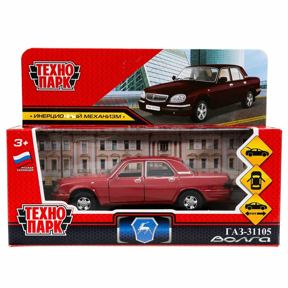 Машина металлическая Газ -31105 "Волга", 12 см. красный Технопарк 3110-12-RD