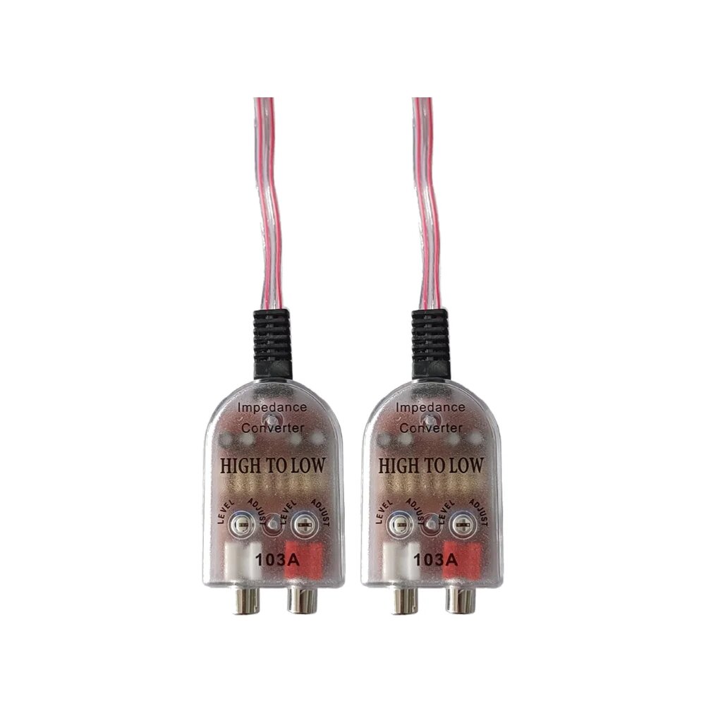 Автомобильная стереосистема, радиоколонка, преобразователь высокого в низкий, RCA 12 В, линейный аудио сопротивление, преобразователь, передатчик сигнала, 2Pcs