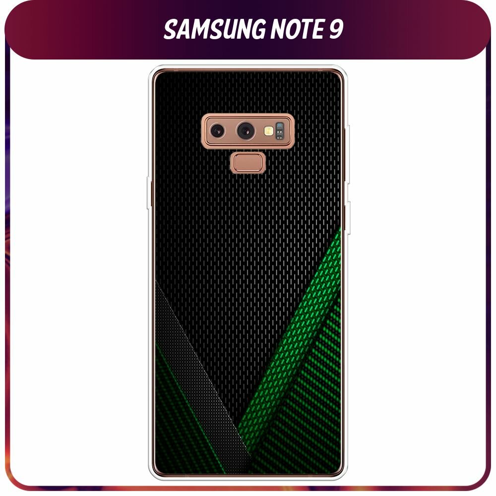 Чехол на Samsung Galaxy Note 9 / Самсунг Галакси Нот 9 с принтом "Зеленый карбон"