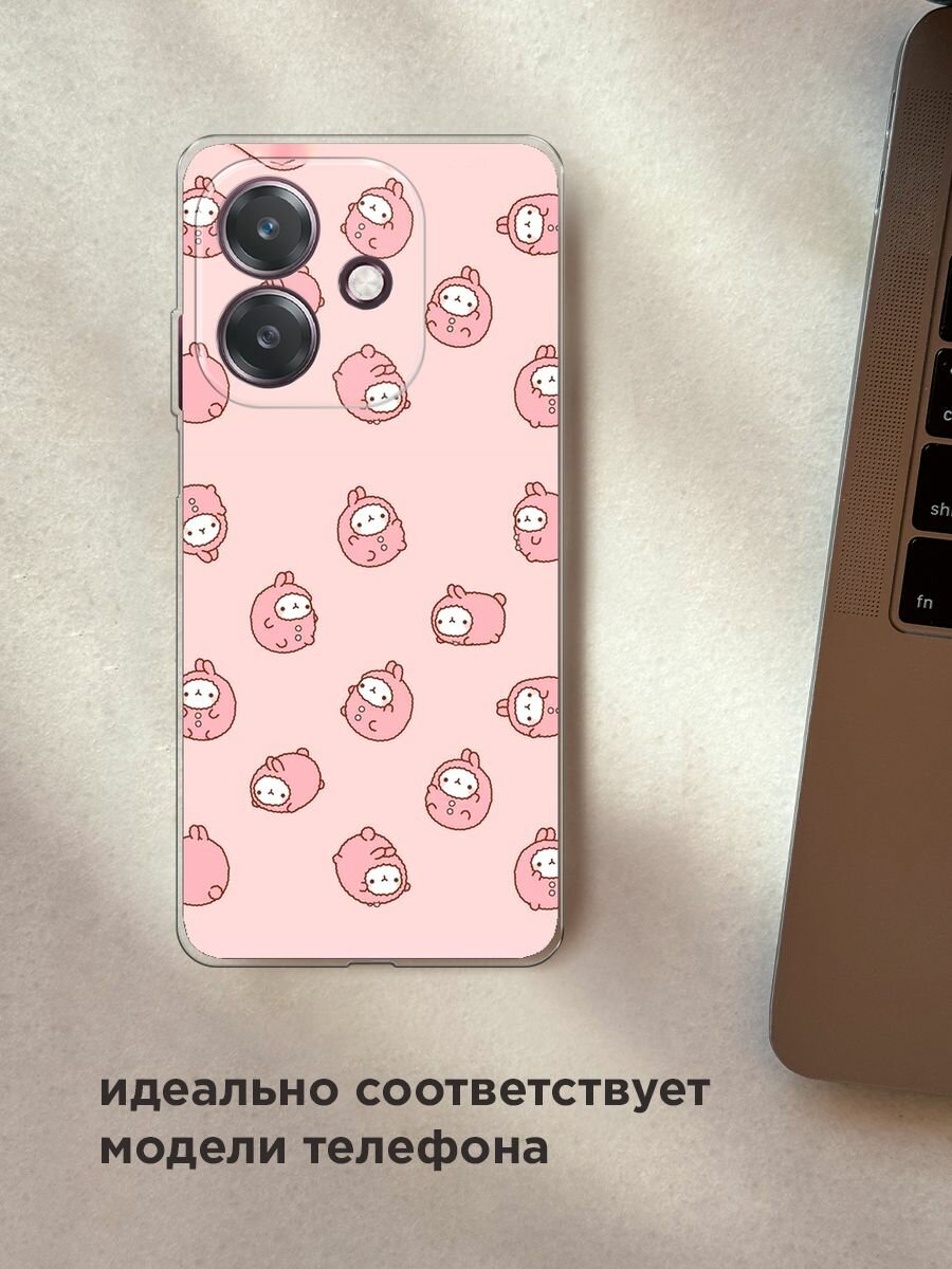Чехол на Oppo A3/A3x / Оппо А3/A3x с принтом "Зайчики в капюшонах" — фото 1