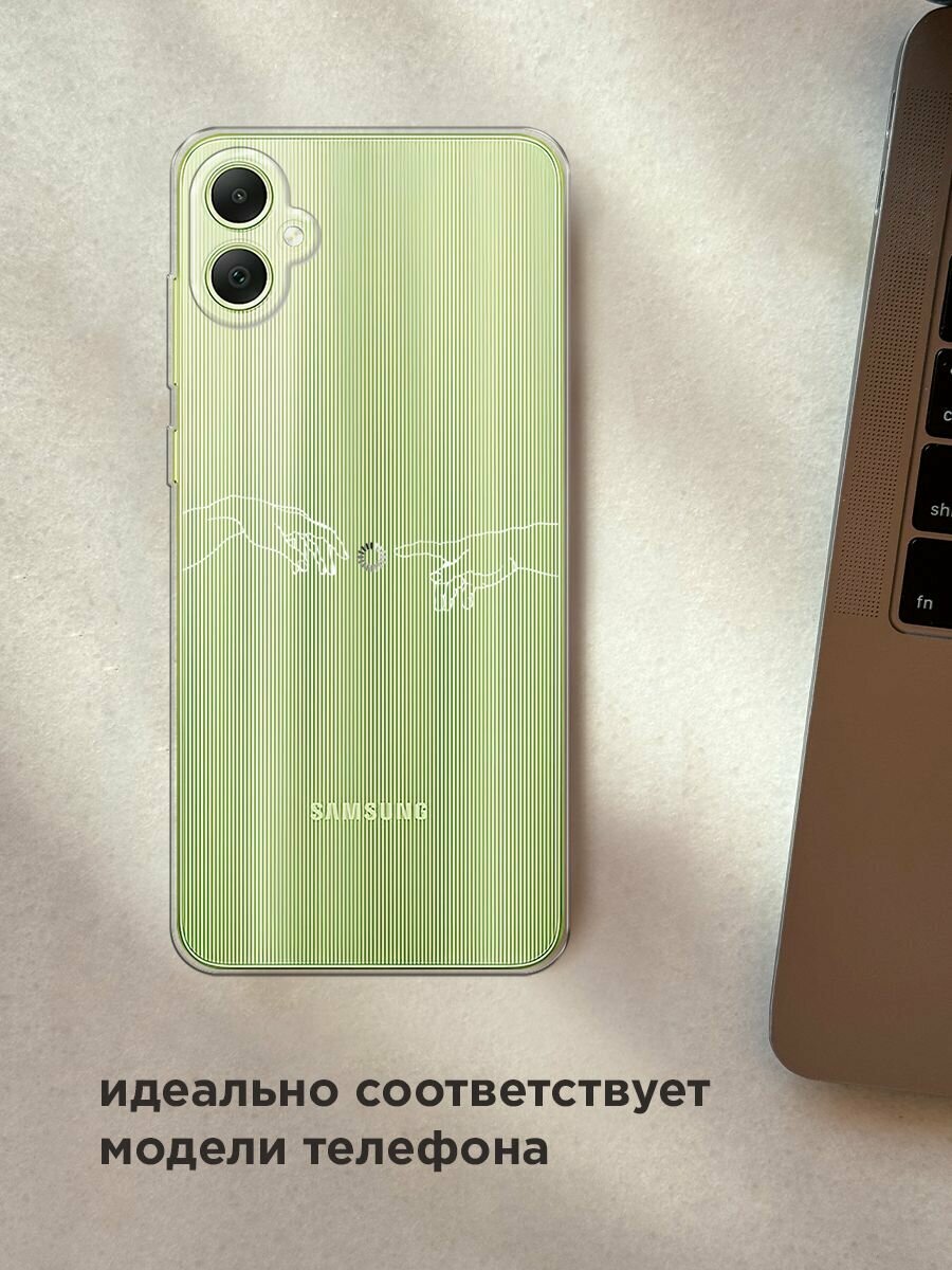 Чехол на Samsung Galaxy A05 / Самсунг Галакси A05 с принтом "Загрузка творения", прозрачный — фото 1