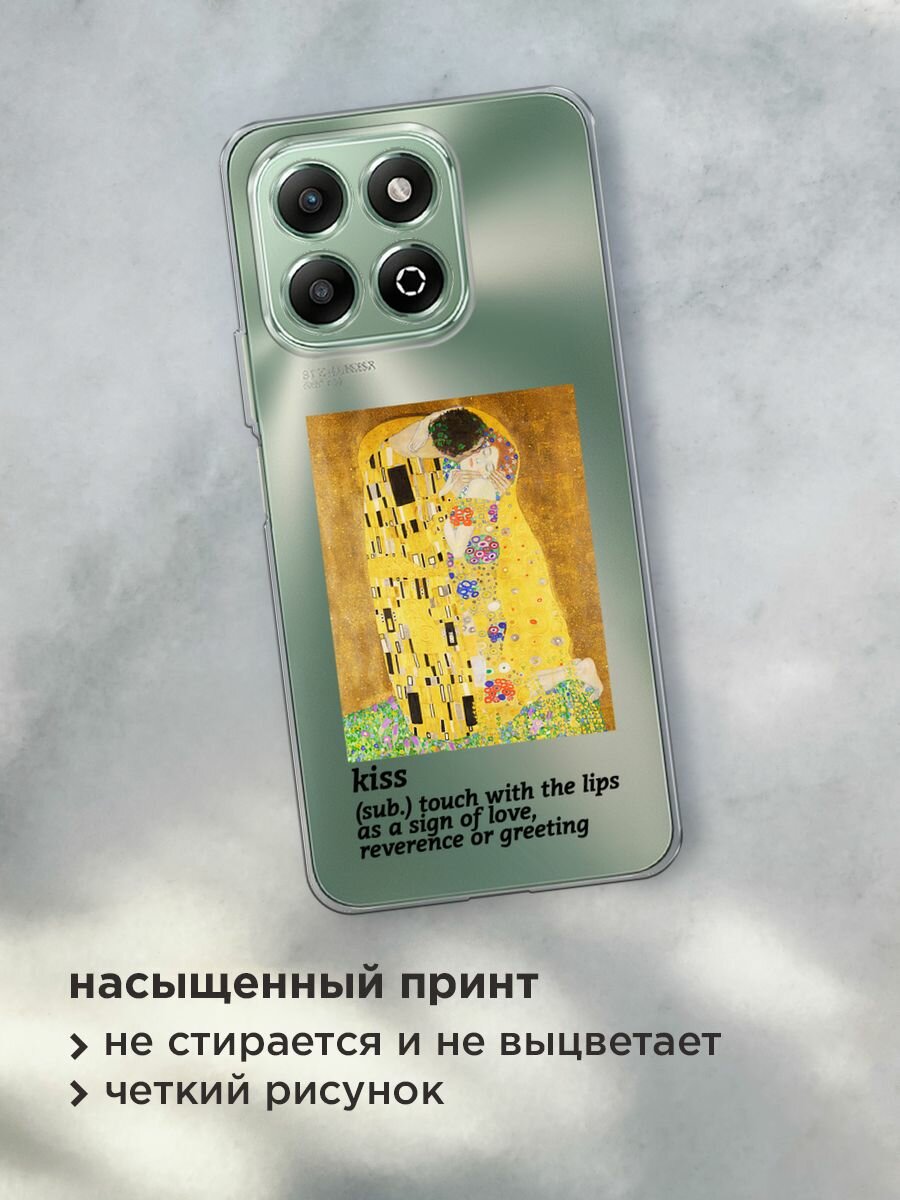 Чехол на Honor X6b / Хонор X6b с принтом "The kiss", прозрачный — фото 1