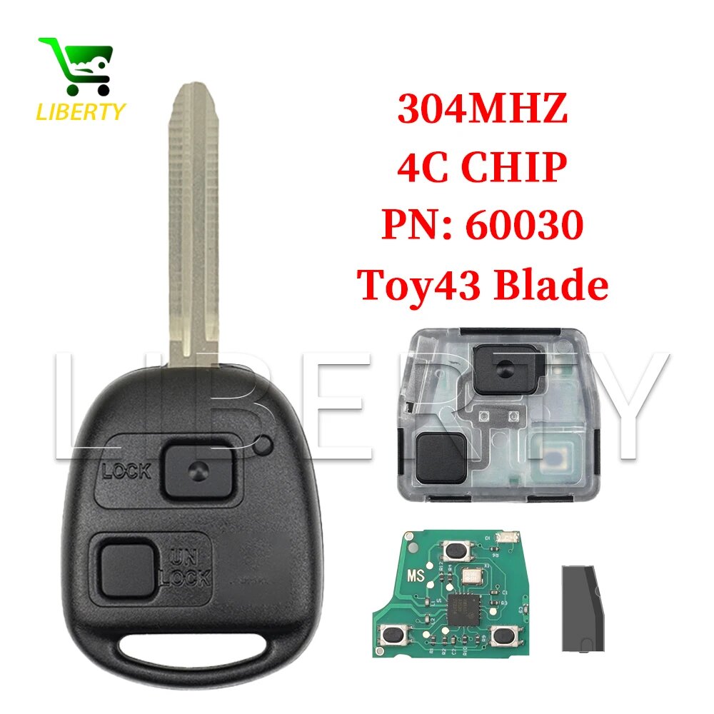 Liberty смарт-ключ 304MHz, ID4C, PN:60030, Toy43 для Toyota