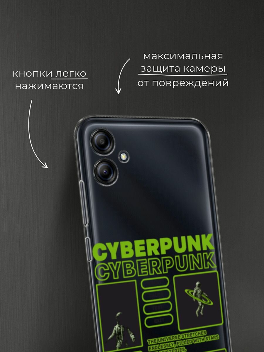 Чехол на Samsung Galaxy A04e / Самсунг A04e с принтом "Cyberpunk", прозрачный — фото 1