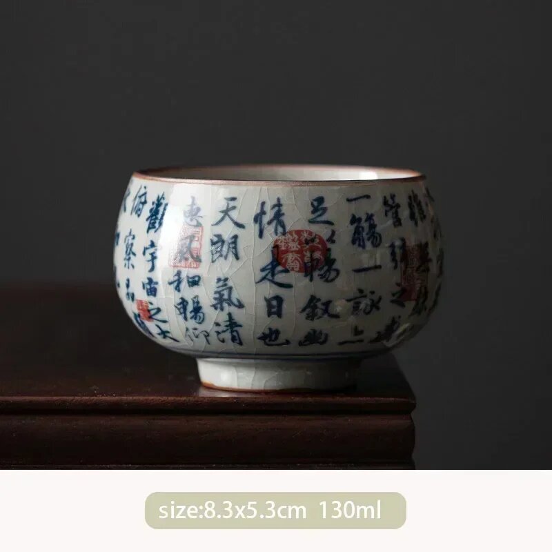 Китайская антикварная сине-белая фарфоровая чашка RI ONIY TEASET, A1, Teacup