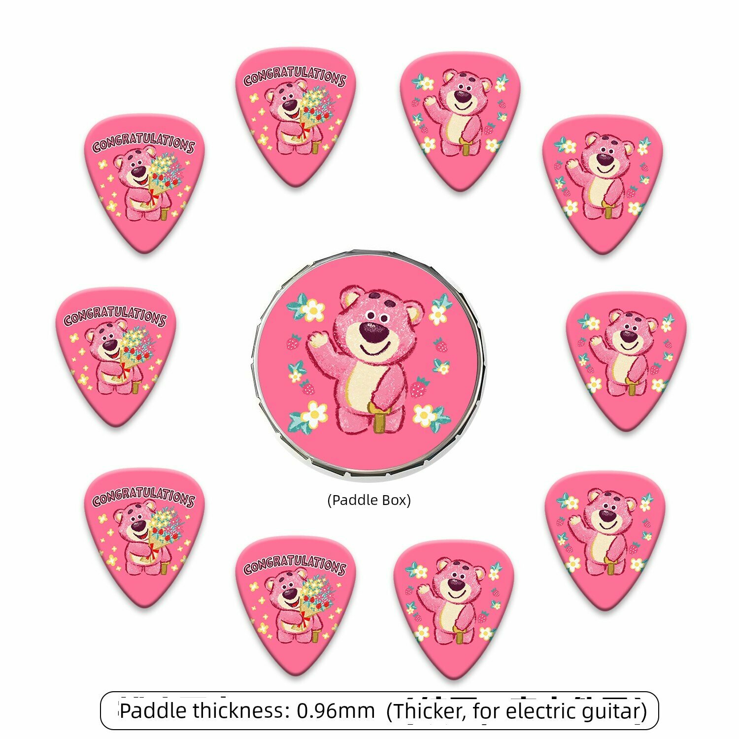 Коробка для медиаторов в виде мультяшного персонажа для фолк-гитары, акустической гитары и электрогитары, милый