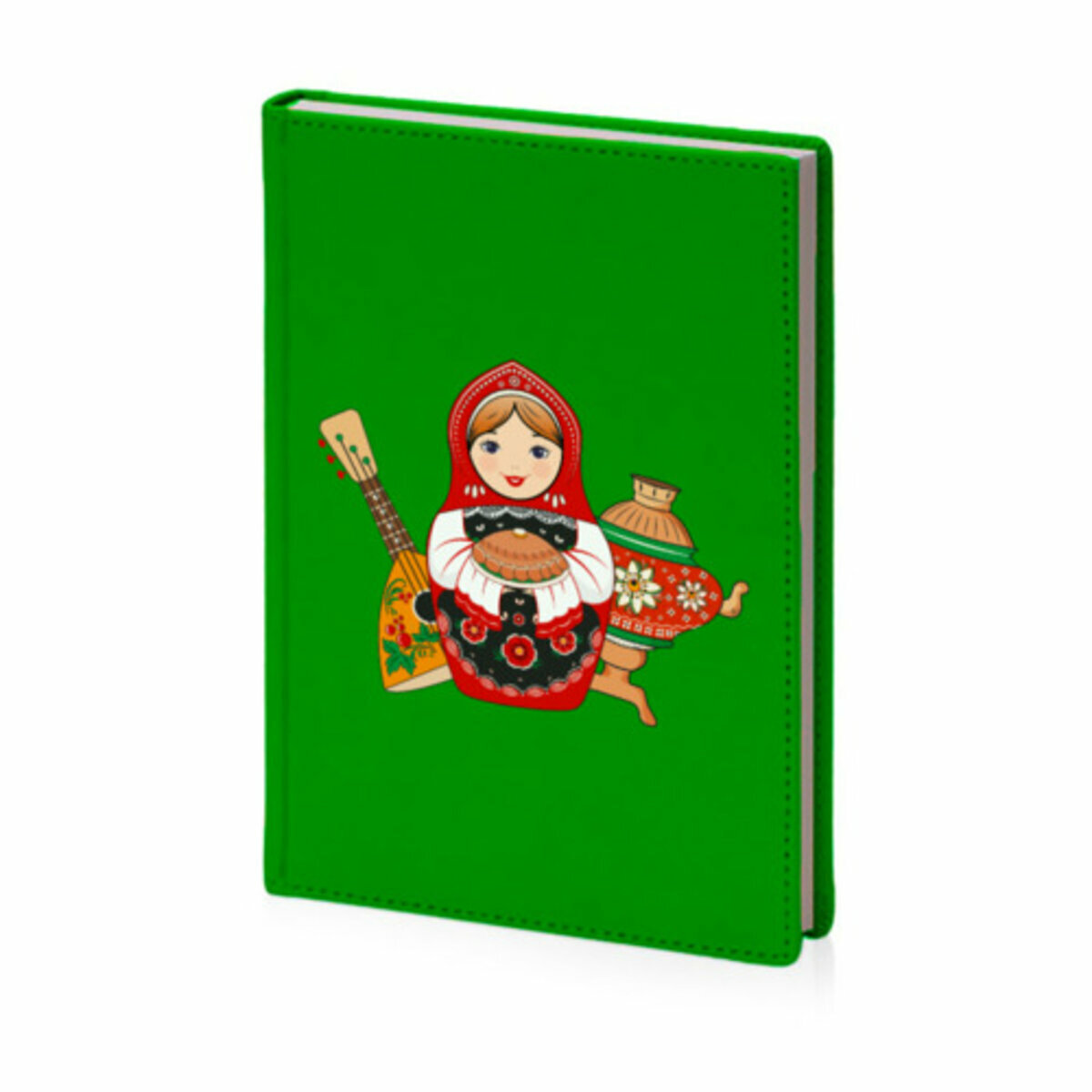 Ежедневник «В русском народном стиле Матрешка. В подарок» (зеленый)
