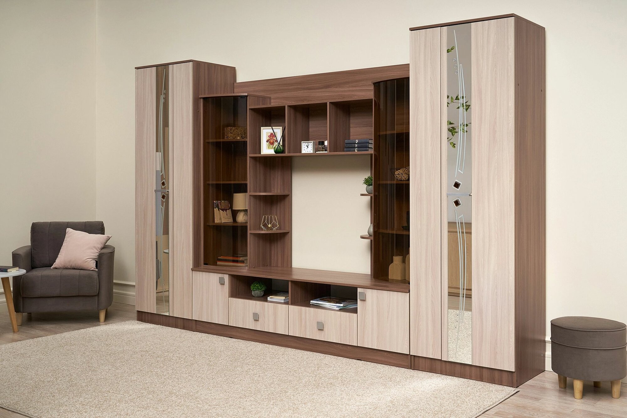 Гостиная Венеция (Ясень шимо светлый, ясень шимо темный)