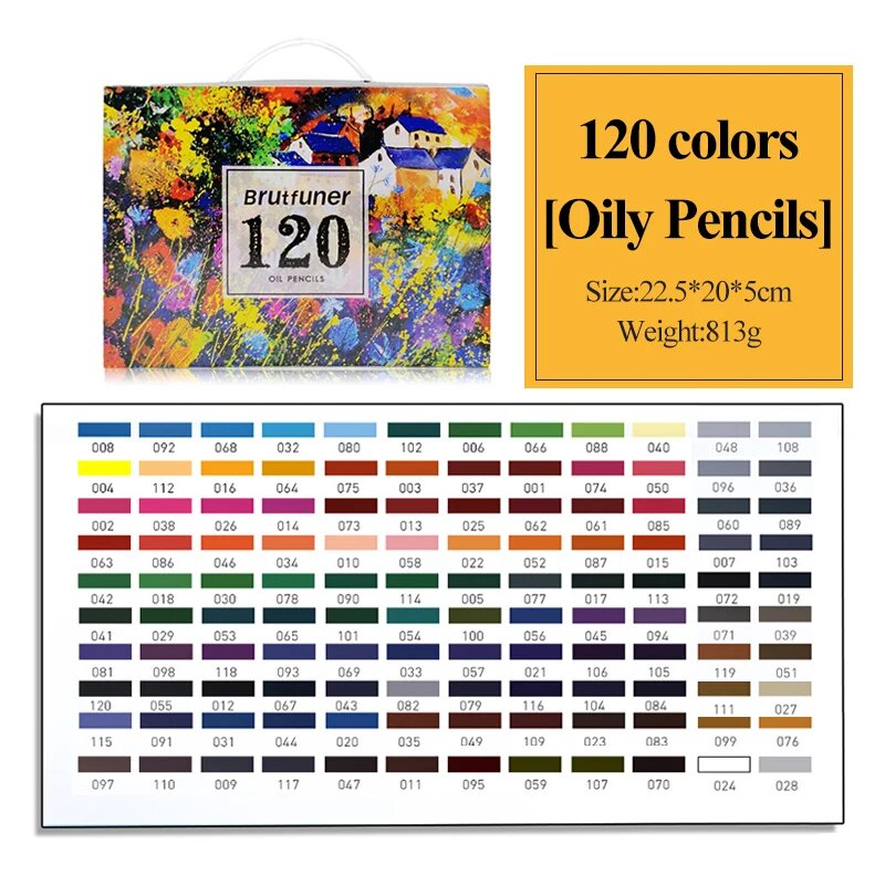 Brutfuner масляные цветные карандаши 48/72/80/120/160/180 цветов Oily-120colors