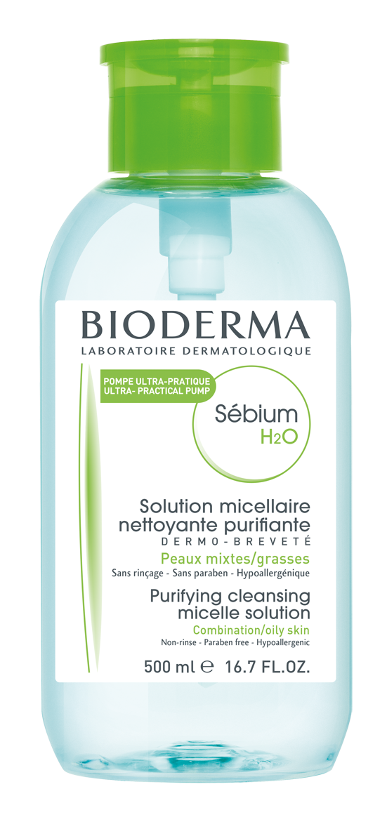 BIODERMA мицеллярная вода Sebium H2O флакон-помпа, 500 мл, 500 г