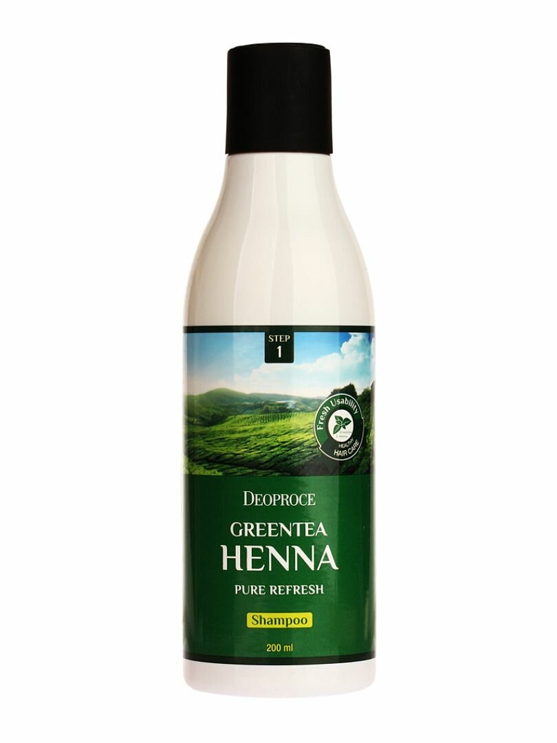 Deoproce Шампунь для волос смягчающий с зеленым чаем и хной Green Tea Henna Pure Refresh Shampoo 200 мл