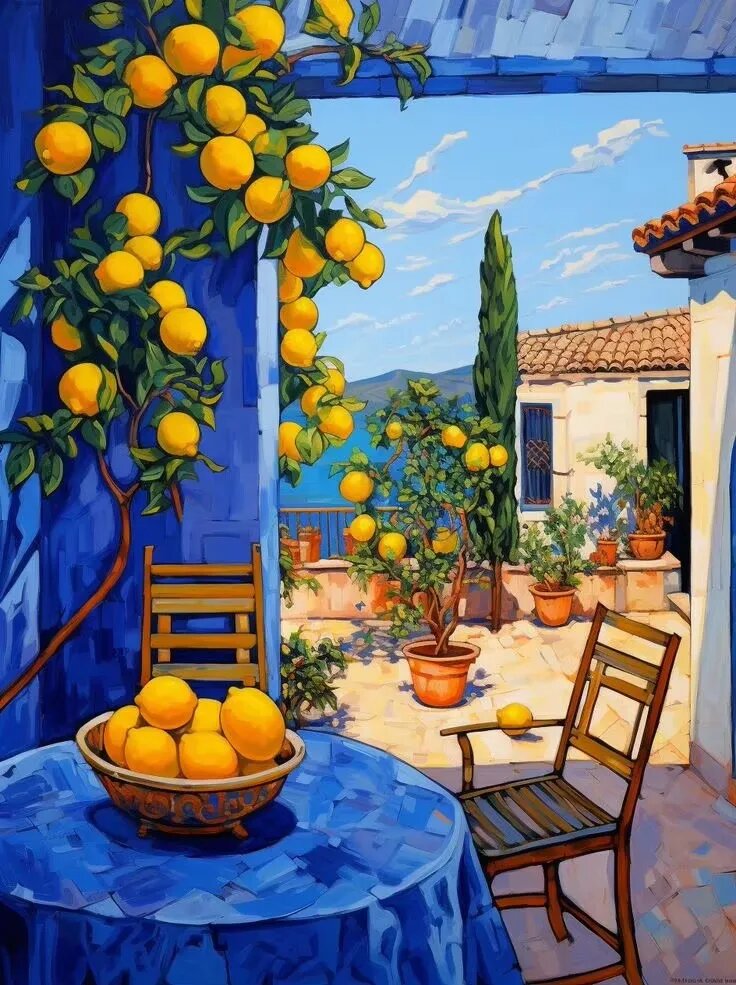 Печать на холсте Средиземноморский пейзаж ZLH3346, 40x50cm Unframed