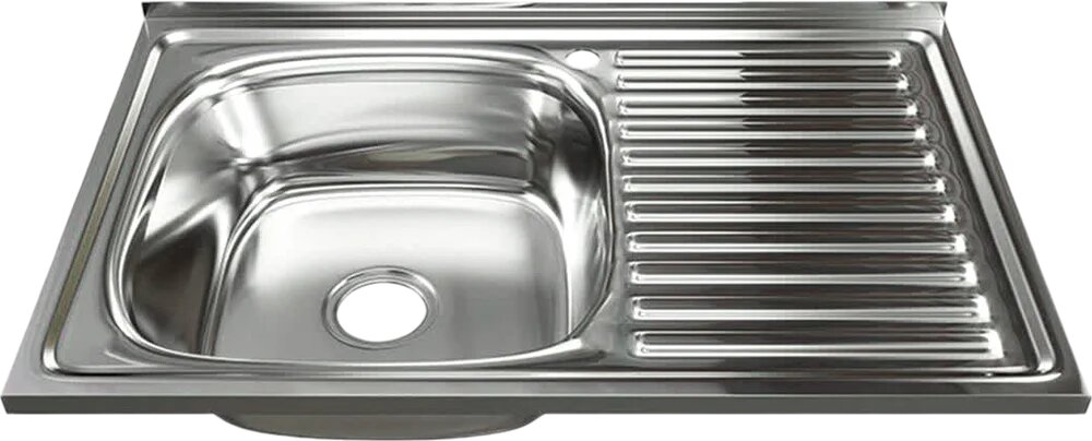 Мойка кухонная Mixline 528177 металлическая, 80x50, прямоугольная, мойка для кухни, с крылом, российская